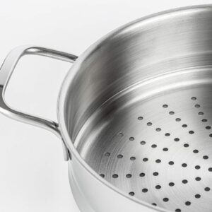 Prime Cook 6.4 QT Stainless Steel #304 Stock Pot with Steamer Insert