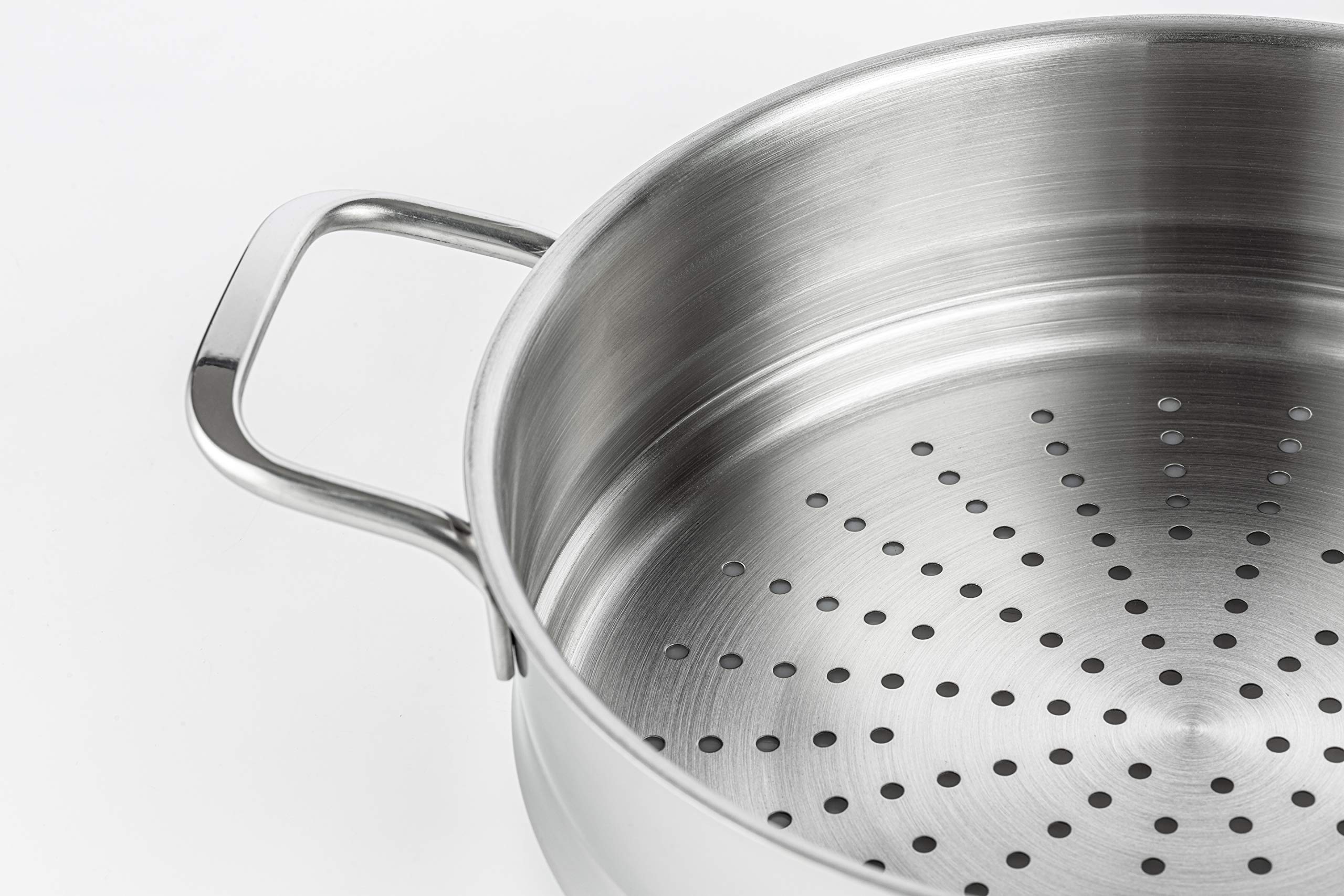 Prime Cook 6.4 QT Stainless Steel #304 Stock Pot with Steamer Insert