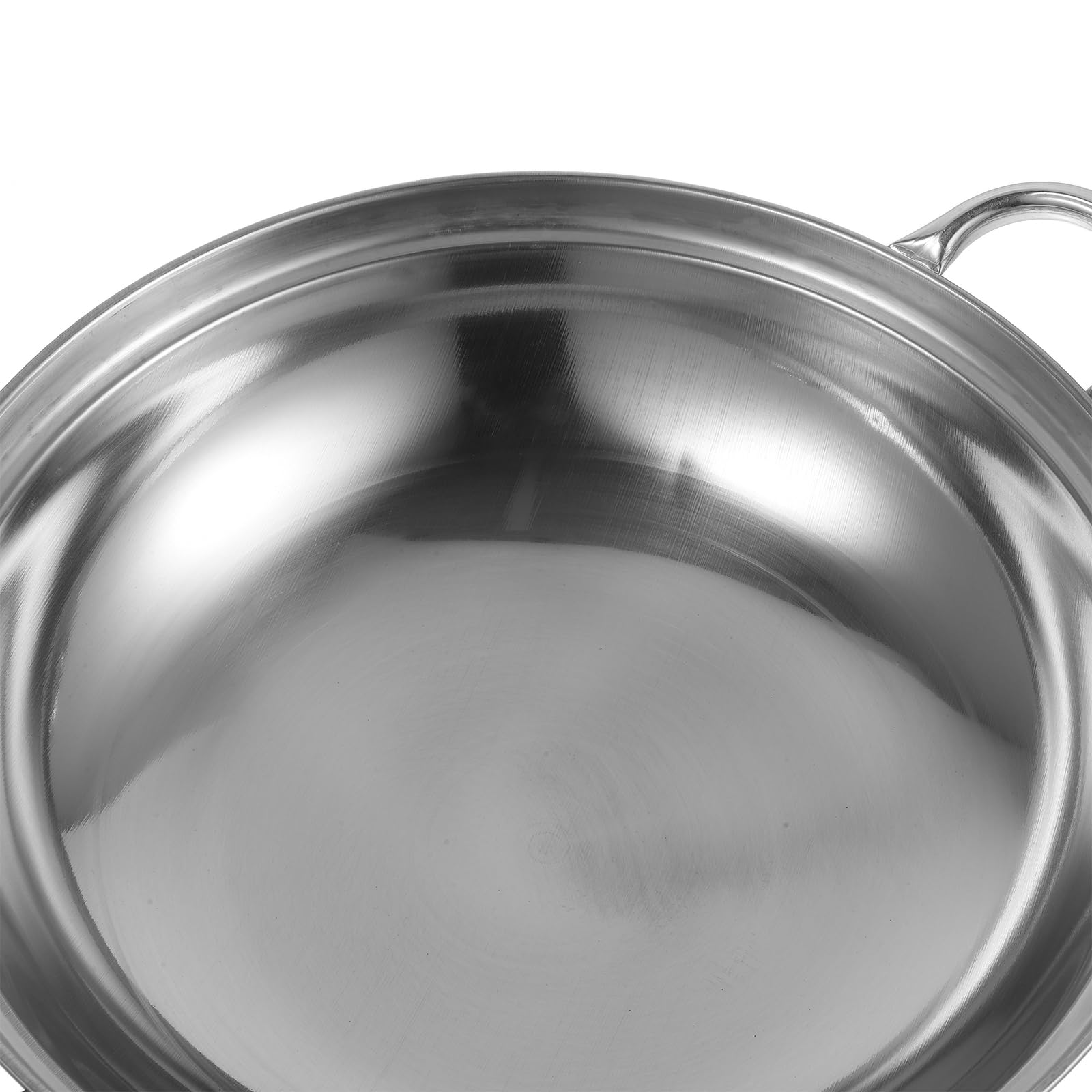 Stainless Steel Seafood Pot with Handle Cooking Pot Steel Frying Pan Flat Base Hot- pot for Noodle Ramen Dry Cooking Pan