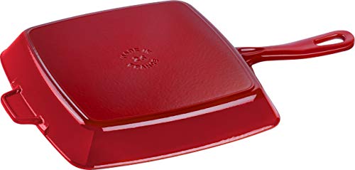 Staub American Grill Pan Cast Iron Suitable for Induction Cookers 26 cm Cherry Red