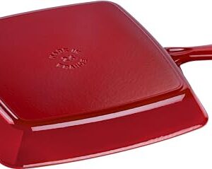 Staub American Grill Pan Cast Iron Suitable for Induction Cookers 26 cm Cherry Red