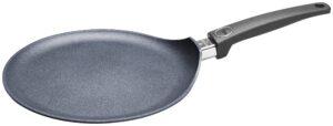 woll diamond lite/plus diamond reinforced nonstick scratch resistant cast aluminum cookware crepe pan, 10 1/4" diameter, gray