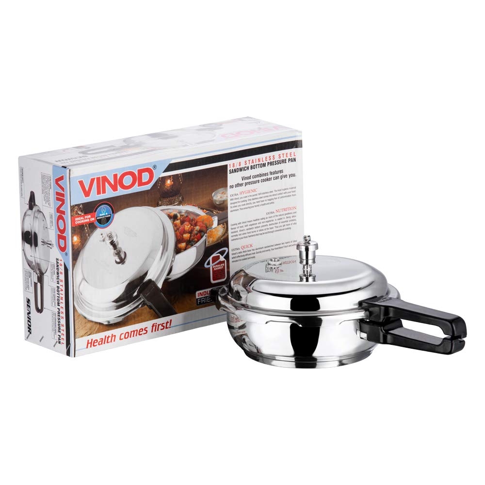 Vinod P-Jum Splendid Stainless Steel Sandwich Bottom Pressure Pan, Jumbo