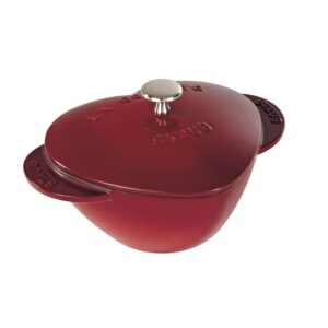 staub heart shape cocotte - 2.5qt - cherry