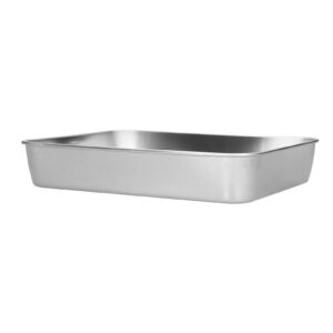 Aqur2020 Roasting Pan, Rectangular Baking Pan and Rack Stainless Steel Easy for Cooking Baking(23.5 * 17.5 * 5CM)