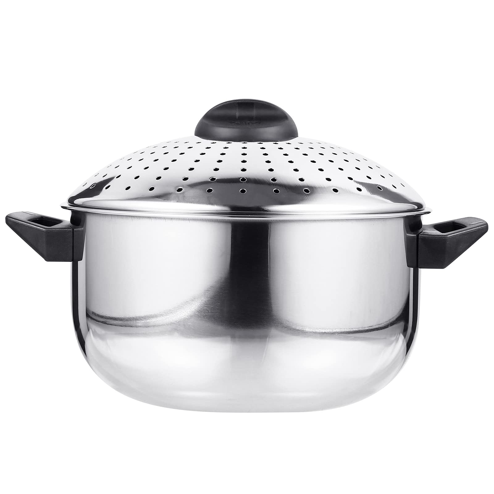 DOITOOL Stovetop Stainless Steel Pasta Pot with Strainer Lid, Nonstick Spaghetti Pot Noodles Cooking Pot for Cooking Pasta Noodle Veggie or Sauce, Sliver, 6.2X9.2