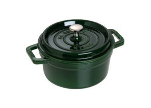 staub basil round cocotte, 7 qt, basil green