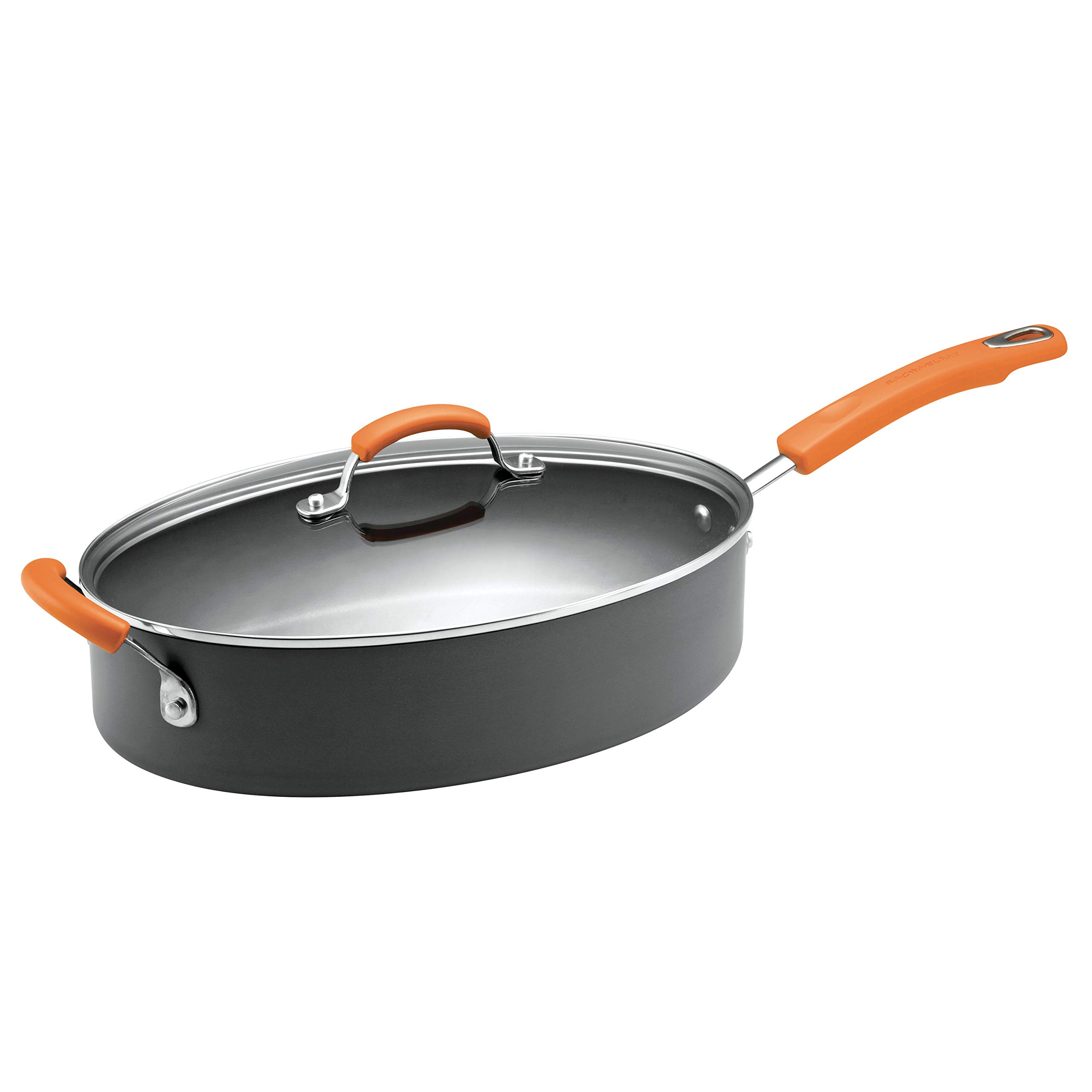 Rachael Ray Brights Hard Anodized Nonstick Pasta Pot/Stockpot/Stock Pot - 8 Quart, Gray & Brights Hard Anodized Nonstick Saute Pan/Frying Pan/Fry Pan - 5 Quart, Gray