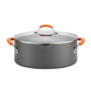 Rachael Ray Brights Hard Anodized Nonstick Pasta Pot/Stockpot/Stock Pot - 8 Quart, Gray & Brights Hard Anodized Nonstick Saute Pan/Frying Pan/Fry Pan - 5 Quart, Gray