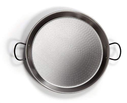 Castevia 24-Inch Polished Steel Paella Pan, 60cm / 20 Servings