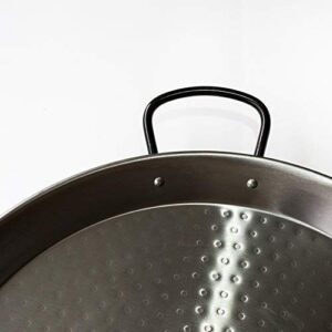 Castevia 24-Inch Polished Steel Paella Pan, 60cm / 20 Servings