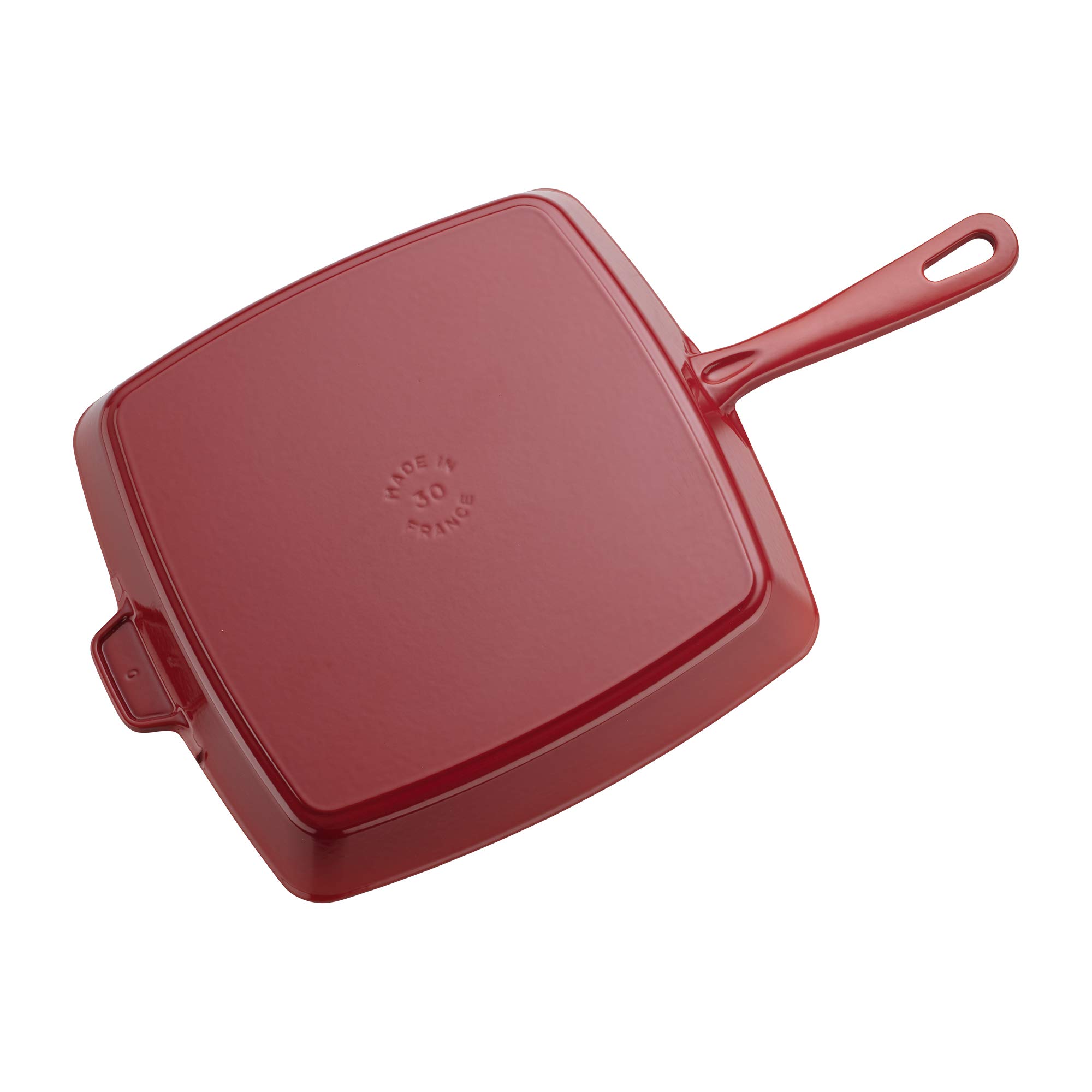 Staub Cast Iron 12-inch Square Grill Pan - Cherry, Made in France