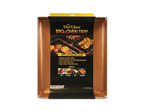 The Ove Glove BBQ & Oven Tray - Non-Stick, Reusable, and Easy to Clean Barbecue Grilling and Oven Accessory (Large, Copper)