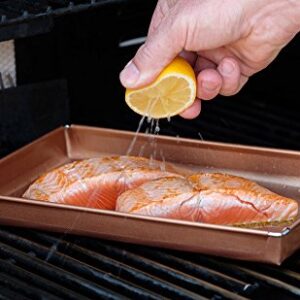 The Ove Glove BBQ & Oven Tray - Non-Stick, Reusable, and Easy to Clean Barbecue Grilling and Oven Accessory (Large, Copper)