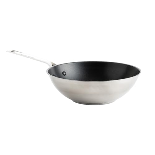 KitchenAid Stainless Steel PFAS-Free Ceramic Non-Stick 28 cm/3.6 Litre Wok, Induction, Oven Safe,Silver