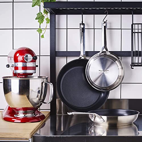 KitchenAid Stainless Steel PFAS-Free Ceramic Non-Stick 28 cm/3.6 Litre Wok, Induction, Oven Safe,Silver