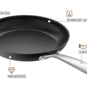 OXO Aluminum 8-inch Nonstick Frying Pan & OXO Hard-Anodized 12-inch Nonstick Frying Pan Skillet, Black