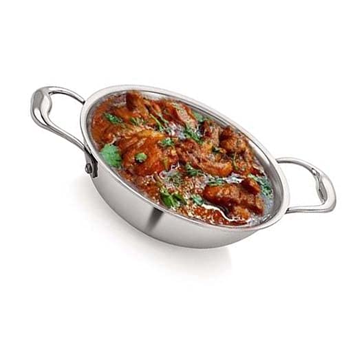 G and D Triply Stainless Steel Wok Pan With Glass Lid Tripple with Stainless Steel Deep Kadhai Cookware