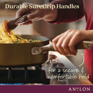 Anolon Advanced Home Hard-Anodized Nonstick Two Step Meal Set (5 Qt. Dutch Oven & 10" Everything Pan Lid, Bronze)