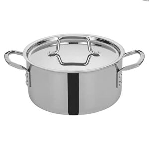 WINCO Tri-Ply Stock Pot, Silver