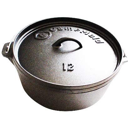 CampMaid 12" Pre-Seasoned 7 Quart Dutch Oven Without Legs