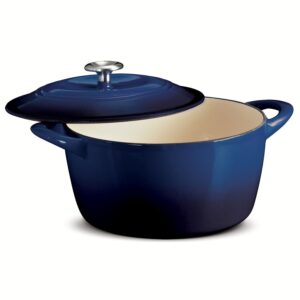 tramontina 6.5 qt round dutch oven cobalt blue enameled cast iron