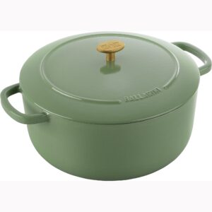 ballarini bellamonte cast iron 7.6-qt round dutch oven - saggio green