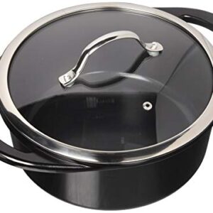 CorVex Stock Pot with Lid, Large, Black