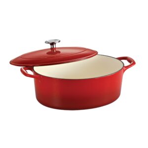 tramontina enameled cast iron covered dutch oven 7-quart gradated red, 80131/052ds