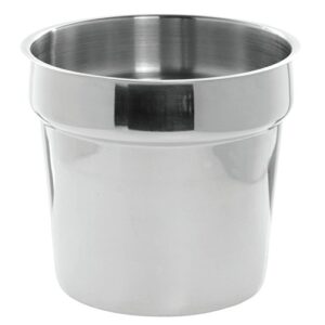 hubert 4 qt bain marie inset pan stainless steel - 7 1/2"dia x 8 1/4"h