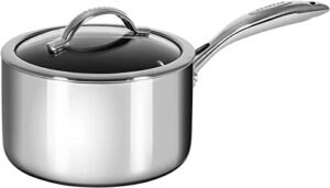 scanpan stainless steel haptiq 4-quart covered saucepan