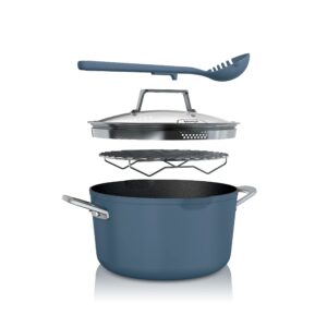 Ninja CW102BL Foodi NeverStick PossiblePan, Macaron Blue & CW202BL Foodi NeverStick PossiblePot, Premium Set with 7-Quart Capacity Pot, Macaron Blue