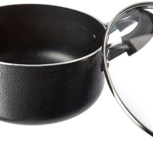 Non-Stick Aluminum 2 Handle Cooking Sauce Pot w/Glass Lid - 18 Cm 2.5 QT