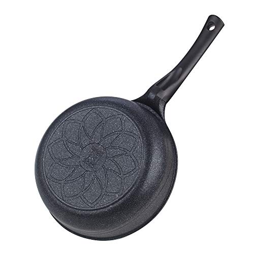 Cook N Home Marble Nonstick Cookware Saute Fry, 8" and 9.5-Inch Skillet Pans, Black