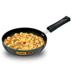 hawkins l08 futura hard anodised round frying pan, 22cm black, 22 cm