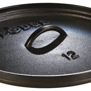 Lodge Seasoned Cast Iron Dutch Oven Bundle - 12 Inch Deep Camp Oven, Meat Rack/Trivet, Pre-Seasoned (8QT/8 inch)