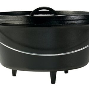 Lodge Seasoned Cast Iron Dutch Oven Bundle - 12 Inch Deep Camp Oven, Meat Rack/Trivet, Pre-Seasoned (8QT/8 inch)