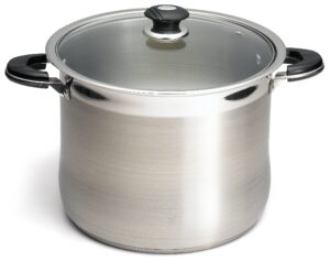 prime pacific 18/10 stainless steel 20 quart stock pot with glass lid