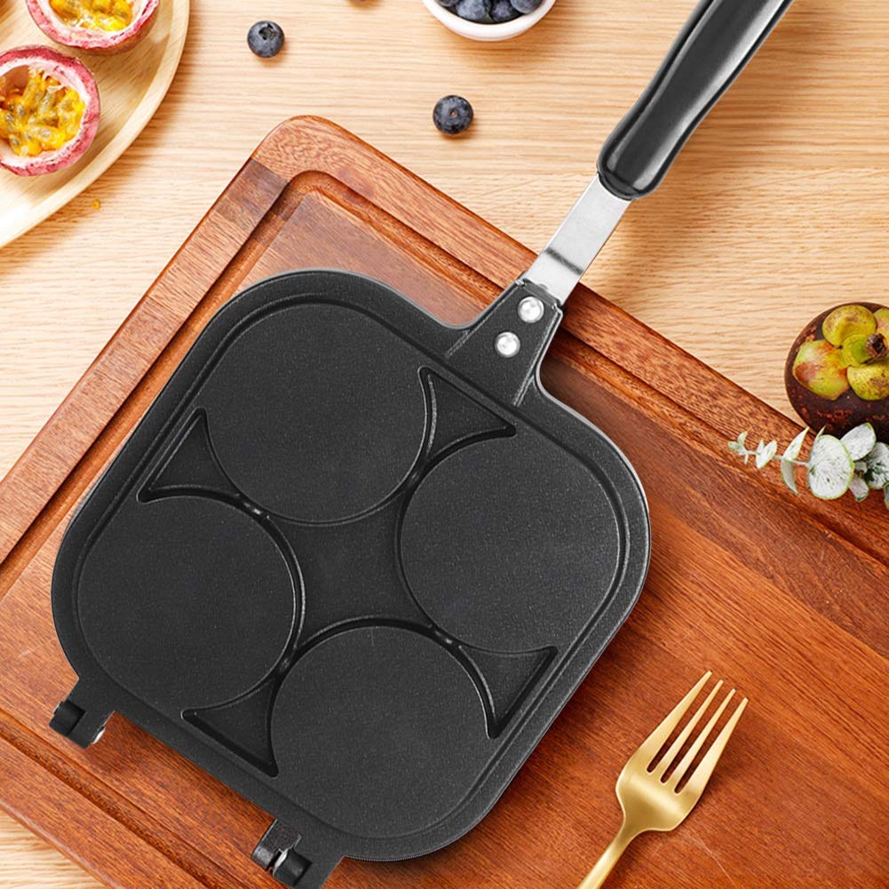 ShunFudz Non Stick Egg Frying Pan Double Sided Pancake Pan with Cartoon Animal Pattern Flapjack Breakfast Maker Egg Burger Omelette Pan for Gas Stove Induction Cooker