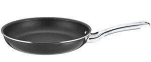 n++a nonstick frying pan 9.5 inch, pfoa-free induction frying pan, oven safe skillet nonstick, cooking omelette pan with stainless steel handle, dishwasher safe, aluminum, black