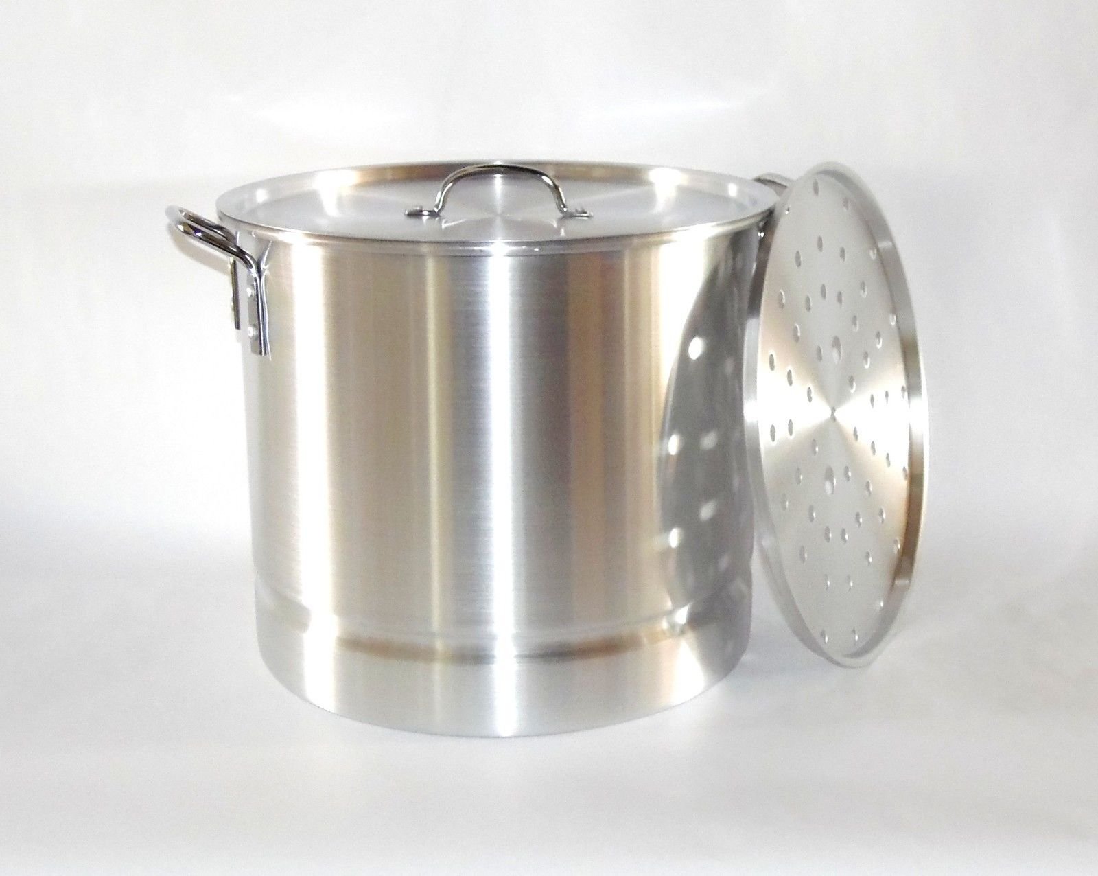 Aluminum Stock Pot w/Steamer Rack and Lid 24 QT Quart 6 Gal