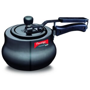 prestige 3 litres nakshatra plus svachh induction base inner lid hard anodized pressure cooker | black | deep lid spillage control | handi | anti-bulge base | sturdy handle