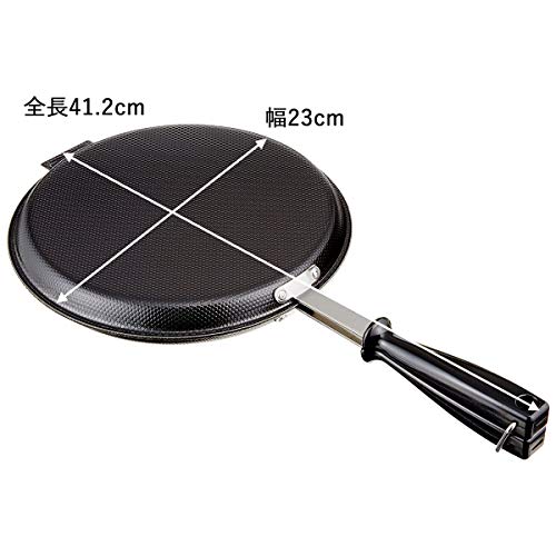 Shimomura Kihan 25739 Frying Pan, Okonomiyaki, Pancake, Made in Japan, Iron, For Gas Stoves, Double-Sided Embossing, Tsubamesanjo