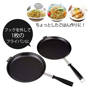 Shimomura Kihan 25739 Frying Pan, Okonomiyaki, Pancake, Made in Japan, Iron, For Gas Stoves, Double-Sided Embossing, Tsubamesanjo