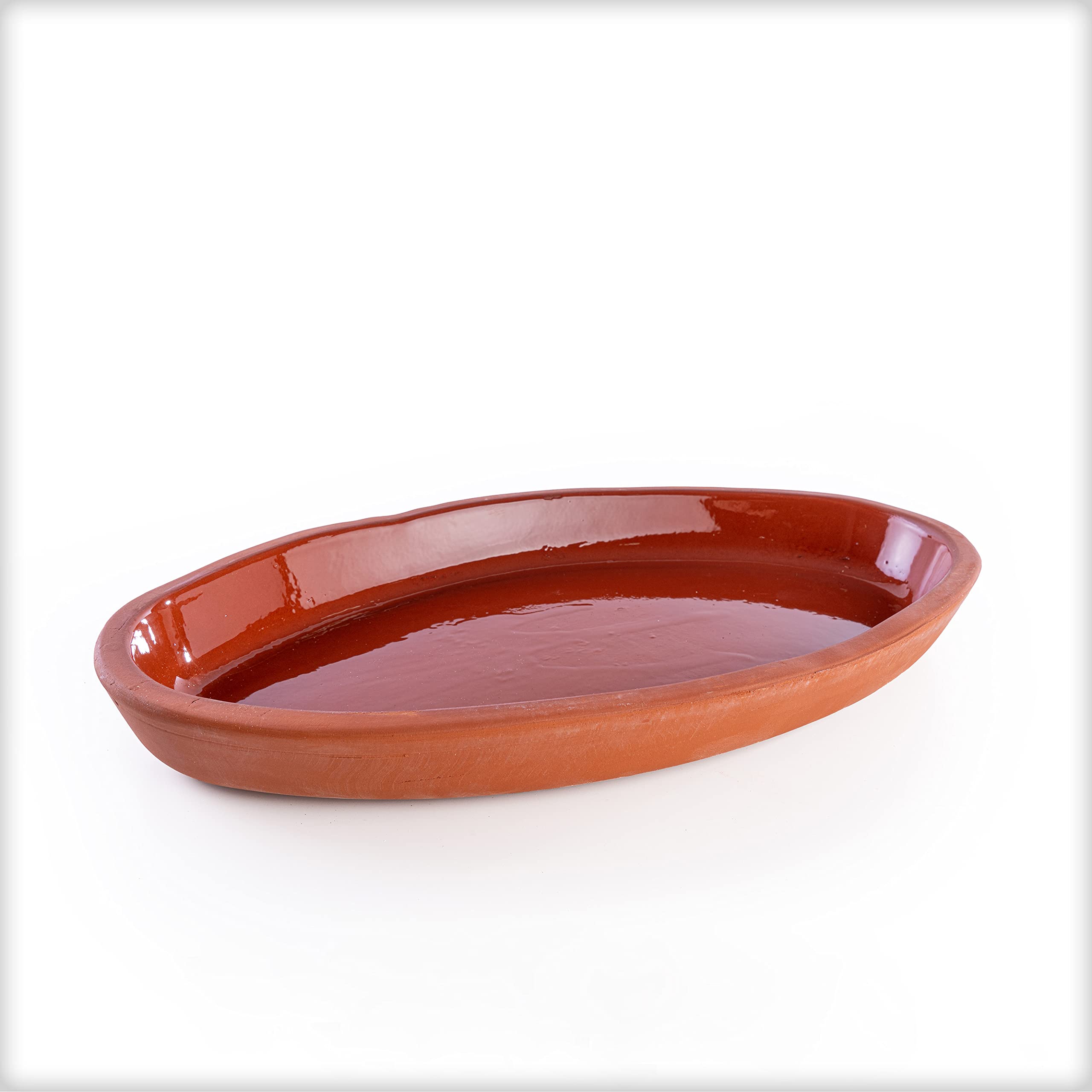 LUKSYOL Handmade Terracotta Oven Tray - Authentic Mexican Pottery for Tajine, Moroccan, Indian Cooking | Oven-Safe Clay Pan for Baking and Slow-Cooking | Lead-Free and Versatile Clay Cookware