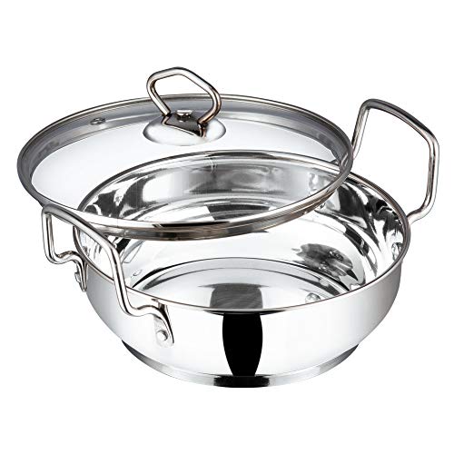 Vinod Cookware Stainless Steel Kadai with Lid 3.7 Liters, IKD 26