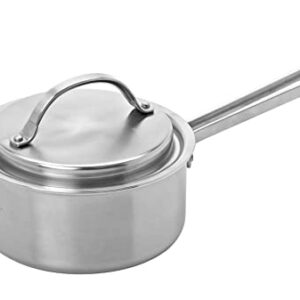 CHEF TOPF 1.5 qt 5-ply stainless steel sauce pan with cover, Brushed finish, full 5-ply, multi-clad, oven safe, dishwasher safe