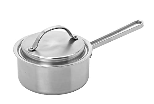 CHEF TOPF 1.5 qt 5-ply stainless steel sauce pan with cover, Brushed finish, full 5-ply, multi-clad, oven safe, dishwasher safe