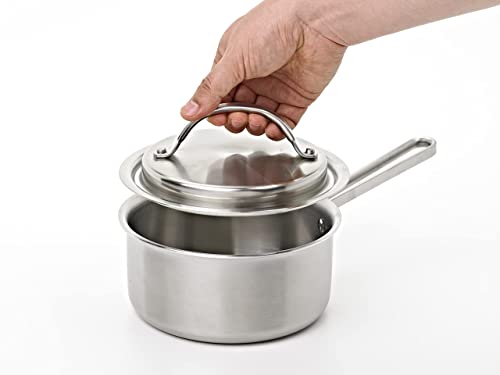 CHEF TOPF 1.5 qt 5-ply stainless steel sauce pan with cover, Brushed finish, full 5-ply, multi-clad, oven safe, dishwasher safe