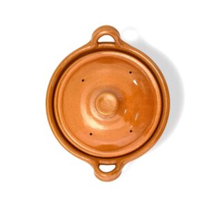 Ancient Cookware, Mexican Clay Lidded Cazuela Pot, Small, Terracotta, 1.25 Quarts